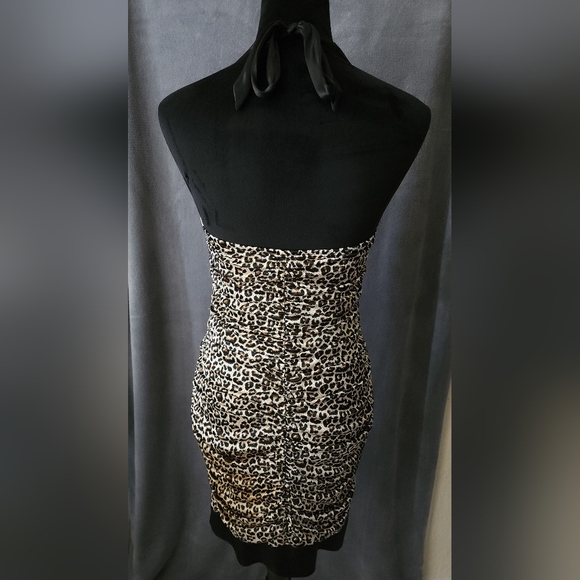 XOXO | Dresses | Black Leopard Print Halter Dress | Poshmark